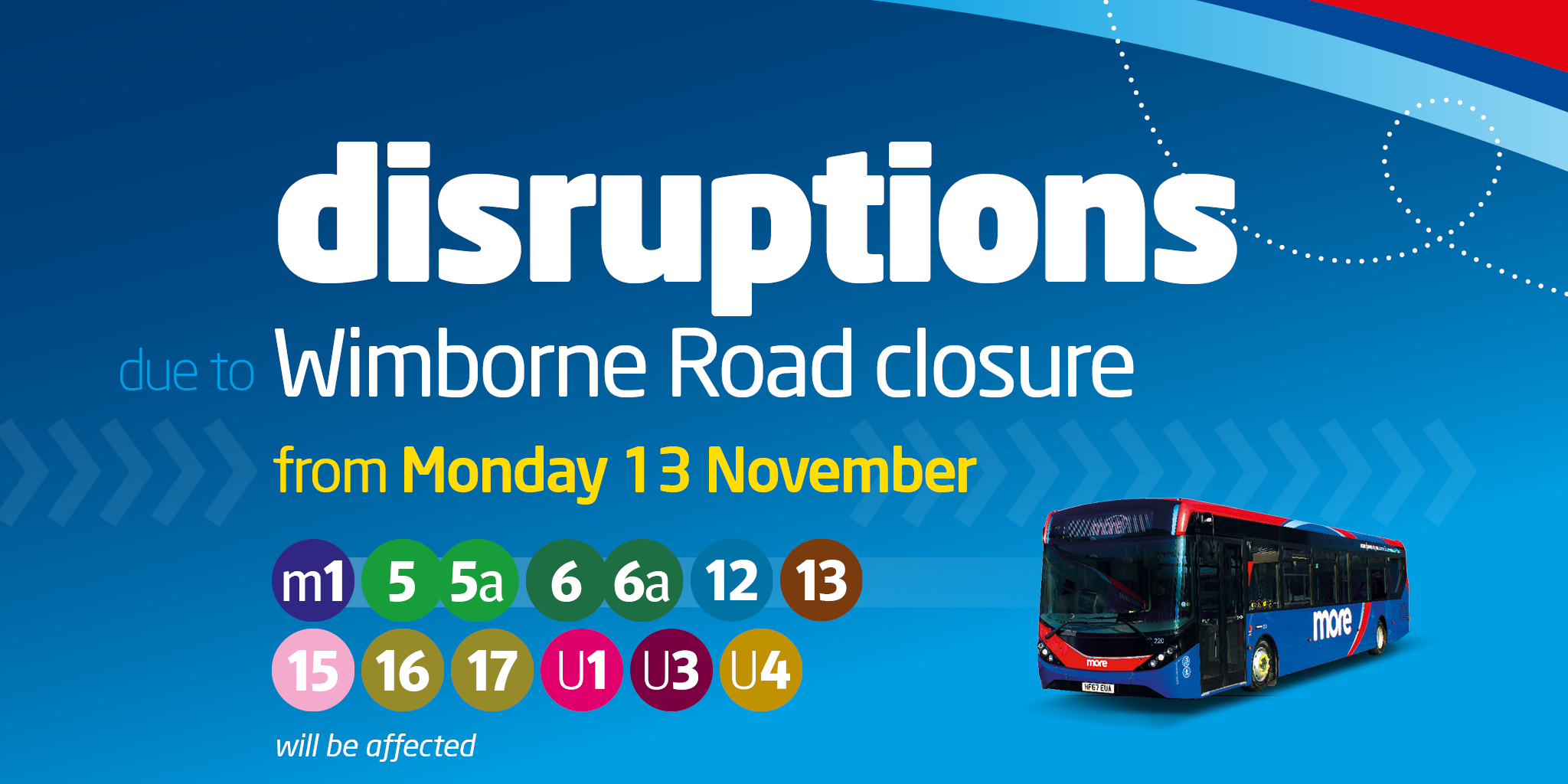 Disruptions due to Wimborne Road closure - UNIBUS